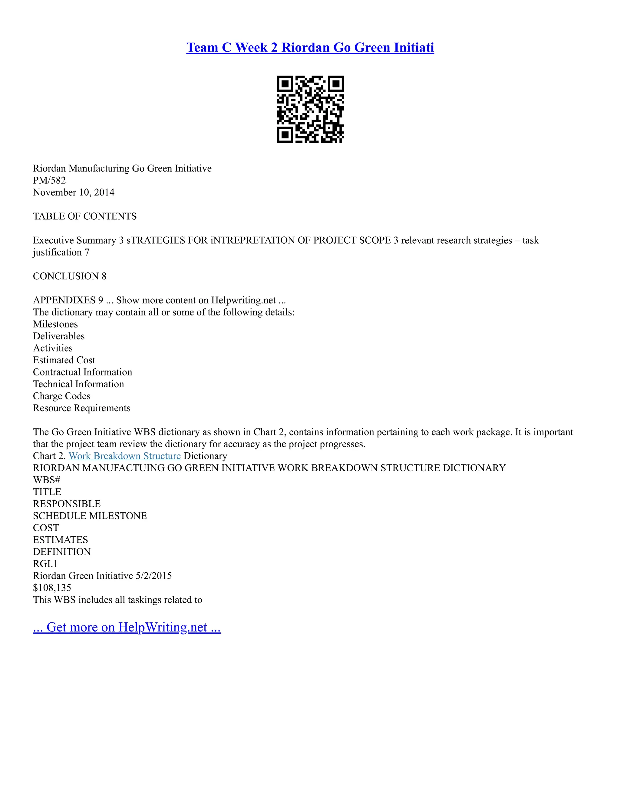 A Work Breakdown Structure ( Wbs ) | PDF