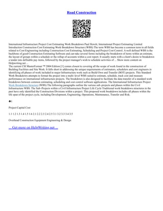 A Work Breakdown Structure ( Wbs ) | PDF