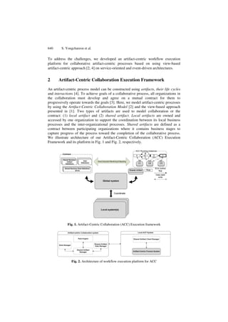 A workflow execution platform for collaborative artifact centric business processes | PDF