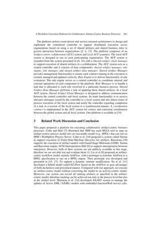 A workflow execution platform for collaborative artifact centric business processes | PDF