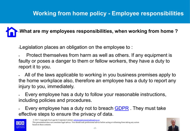 A working from home policy | PPTX | Remote Working | Careers