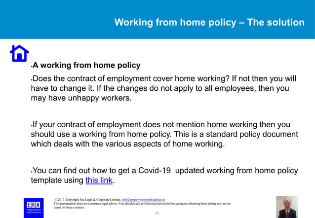 A working from home policy | PPTX | Remote Working | Careers