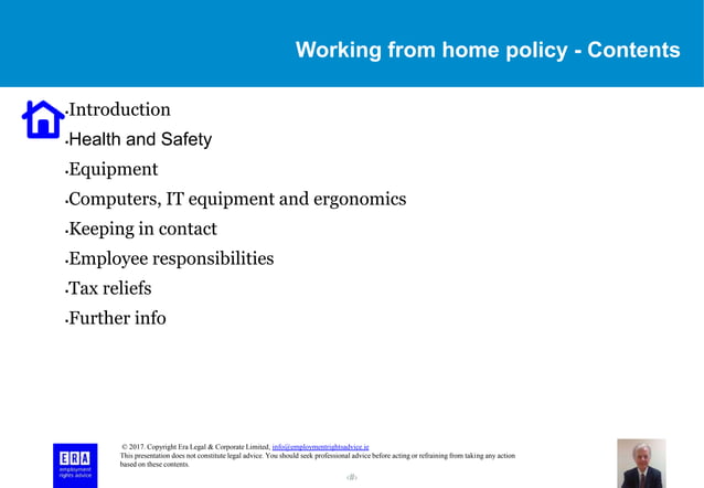 A working from home policy | PPTX | Remote Working | Careers