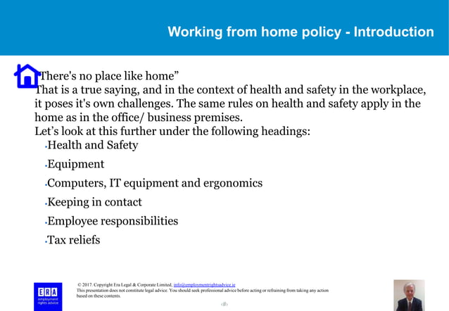A working from home policy | PPTX | Remote Working | Careers