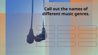 Different types of adjectives and phrases to talk about music and ...