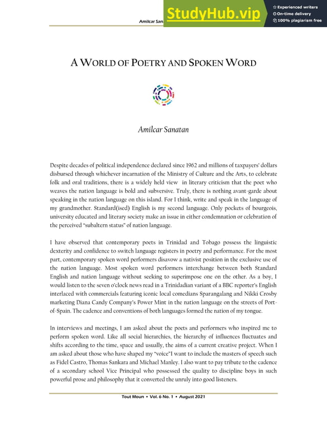 A World Of Poetry And Spoken Word | PDF