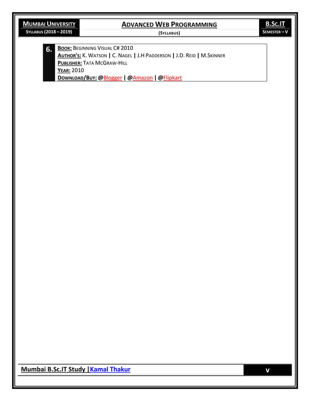 Advanced Web Programming – Syllabus (2018 - 2019) [Mumbai University] | PDF | Web Development ...