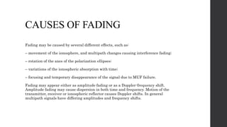 ANTENNA AND WAVE PROPAGATION: IONOSPHERIC FADING EFFECT | PPT