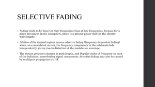 ANTENNA AND WAVE PROPAGATION: IONOSPHERIC FADING EFFECT | PPT