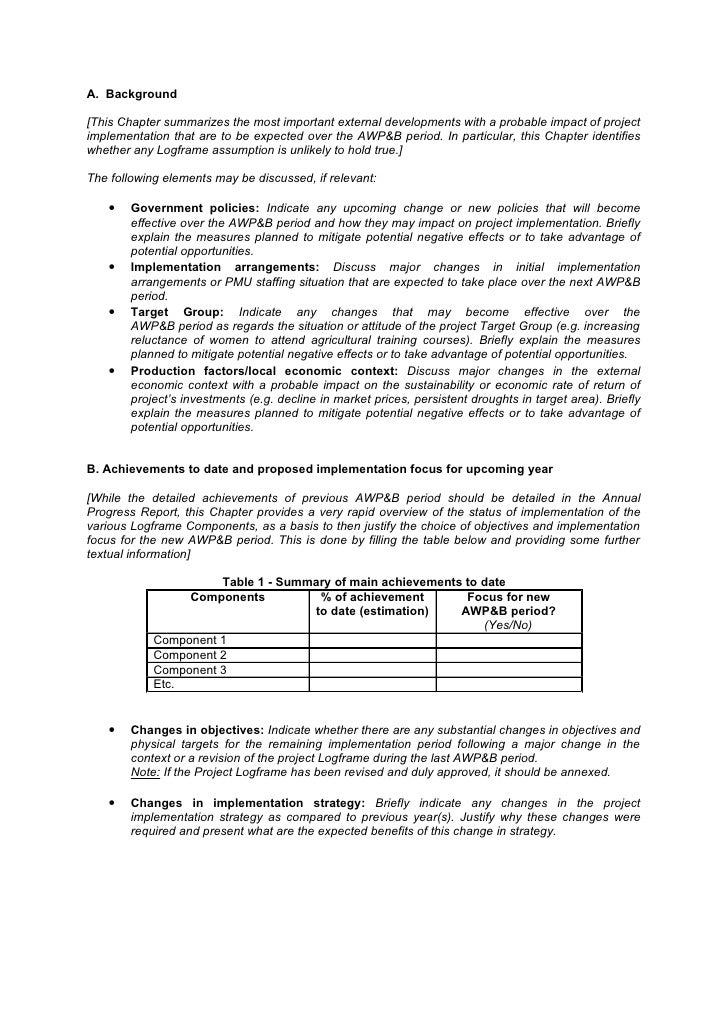 Annual Work Plan & Budget - Part 1