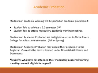 Academic Warning Advising Workshop | PPTX