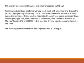 Academic Warning Advising Workshop | PPT