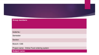 Food Ordering System | PPTX