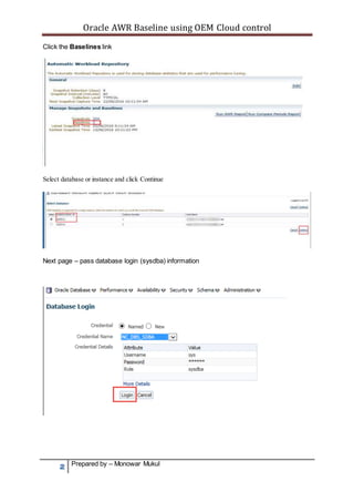 Oracle AWR baseline - Basic | PDF