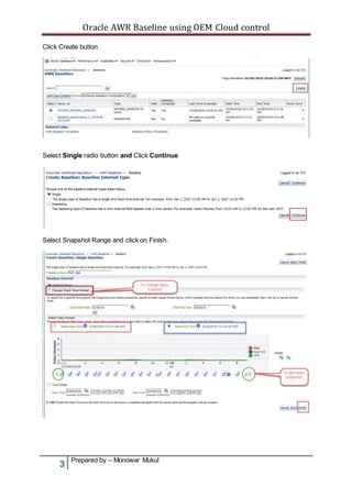 Oracle AWR baseline - Basic | PDF