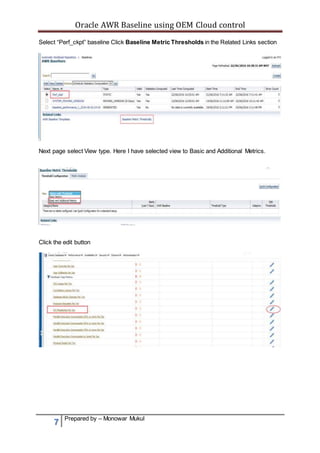 Oracle AWR baseline - Basic | DOCX | Cloud Computing | Internet