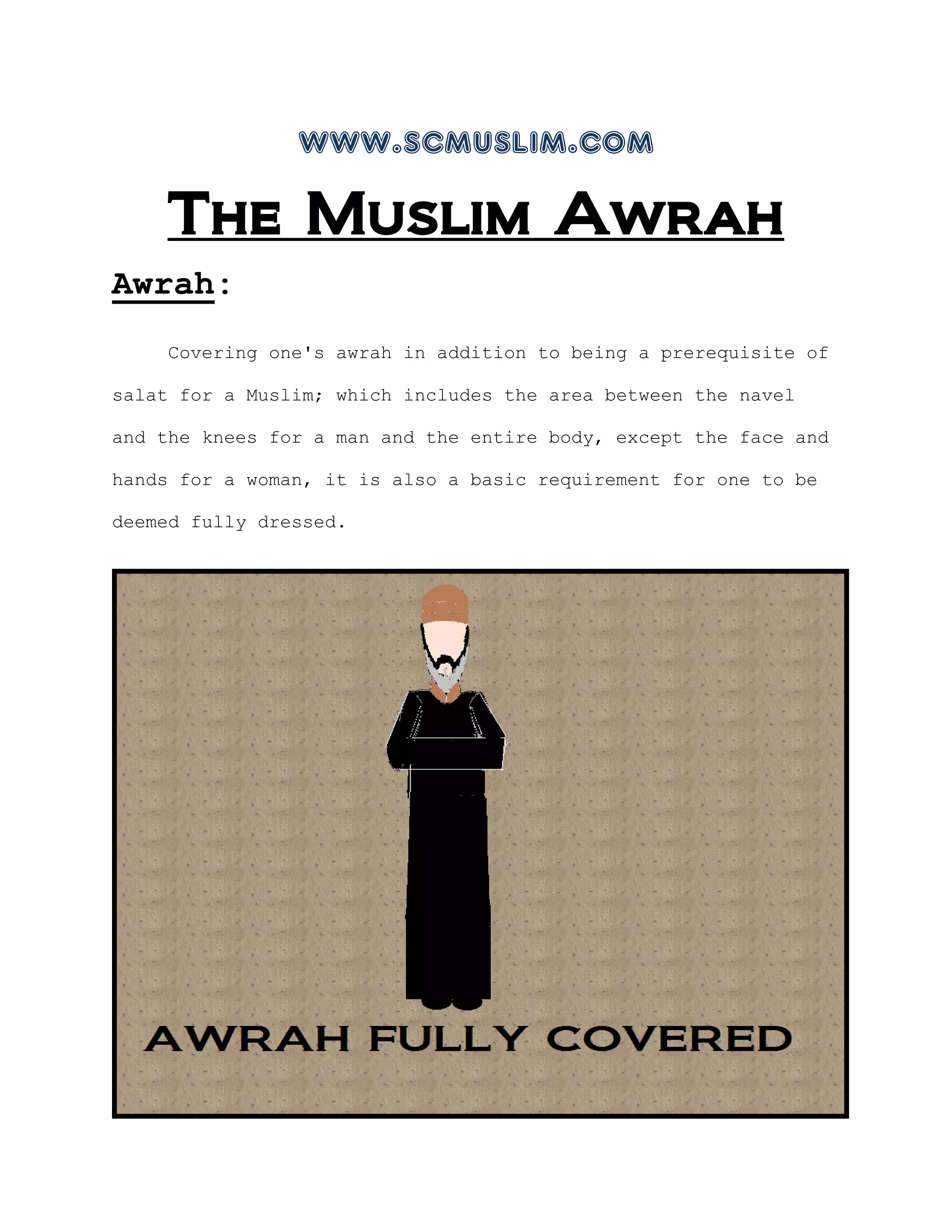 Awrah for a muslim www.scmuslim.com