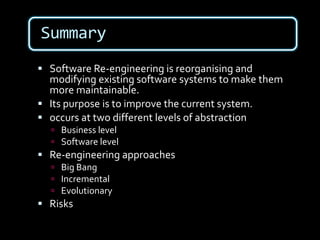 Software Reengineering | PPTX