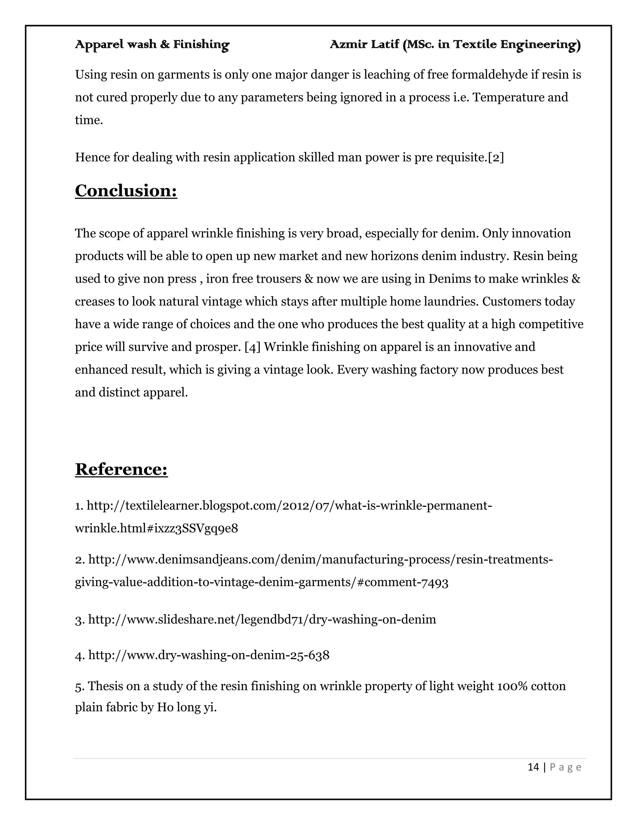 Wrinkle finishing technique (Wrinkle effect) | PDF