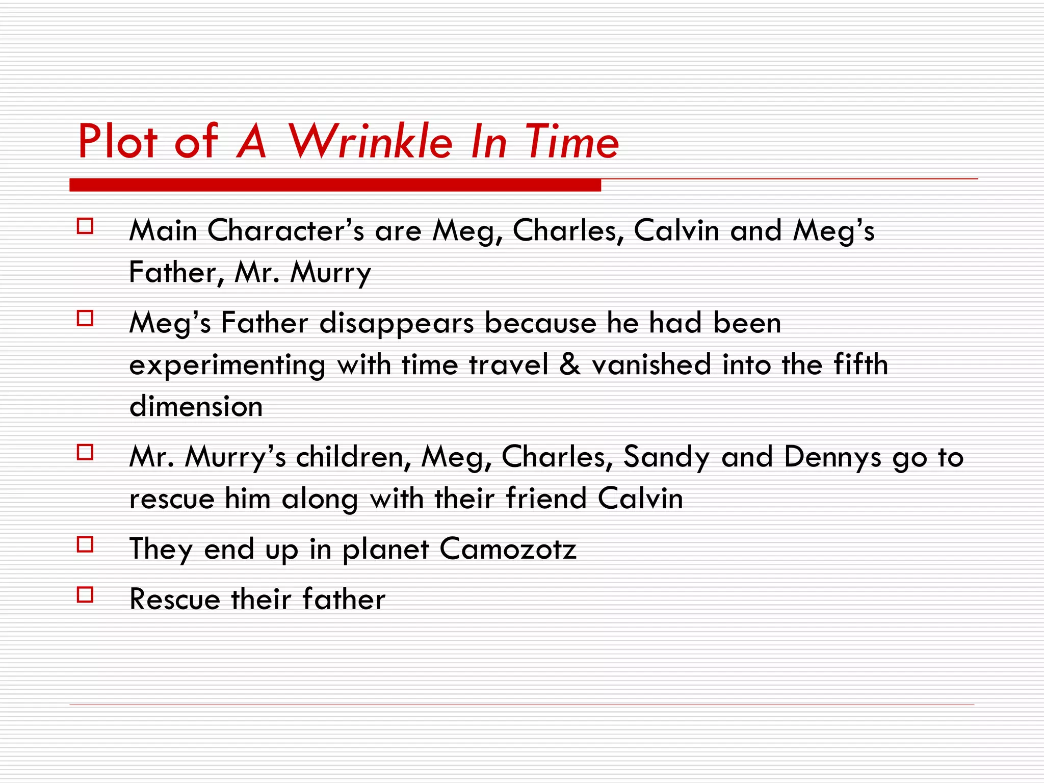 A Wrinkle In Time | PPT