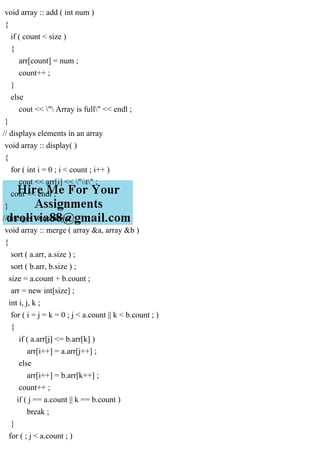 a) Write the recursive function in C++ to sort a set of data using M.pdf