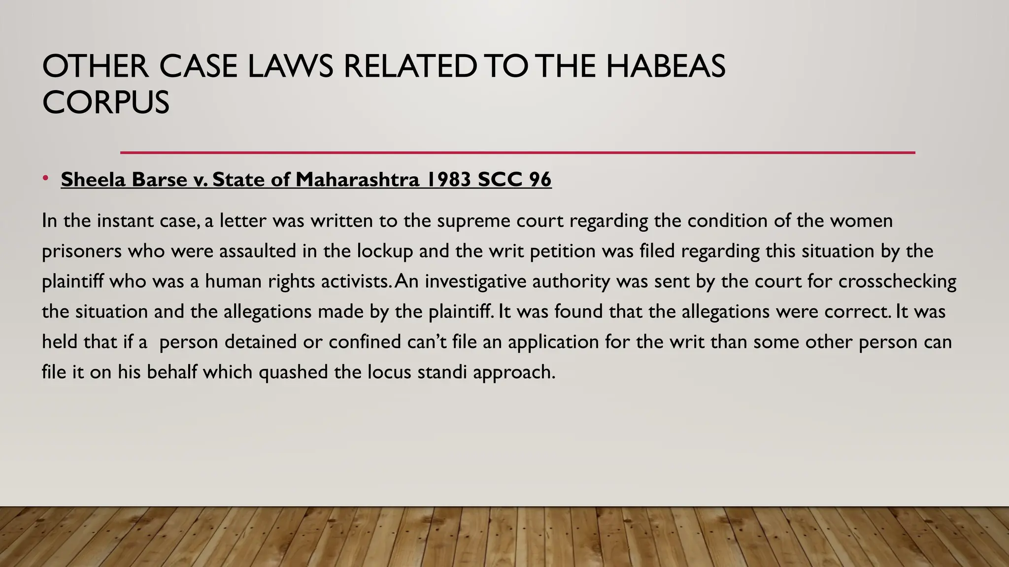 Presentation on A WRIT OF HABEAS CORPUS AND ITS.pptx