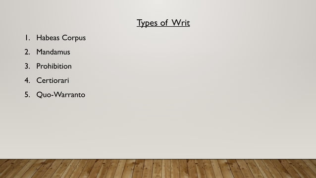 Presentation on A WRIT OF HABEAS CORPUS AND ITS.pptx | Law