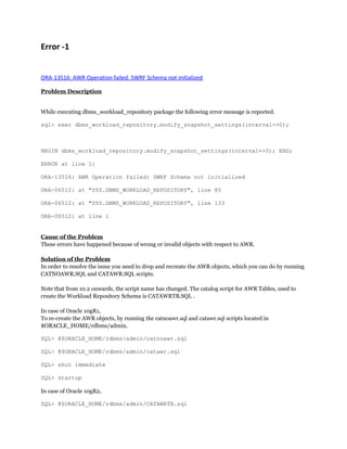 Awr report error | PDF