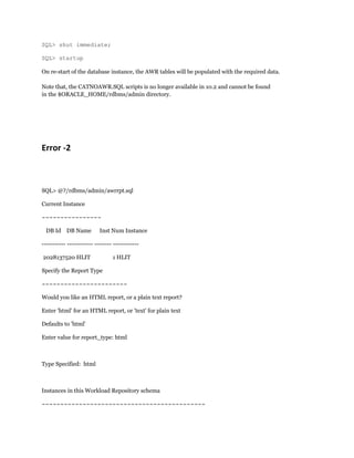 Awr report error | PDF