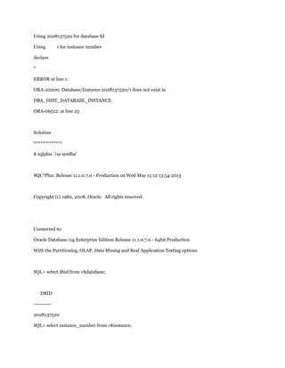 Awr report error | PDF