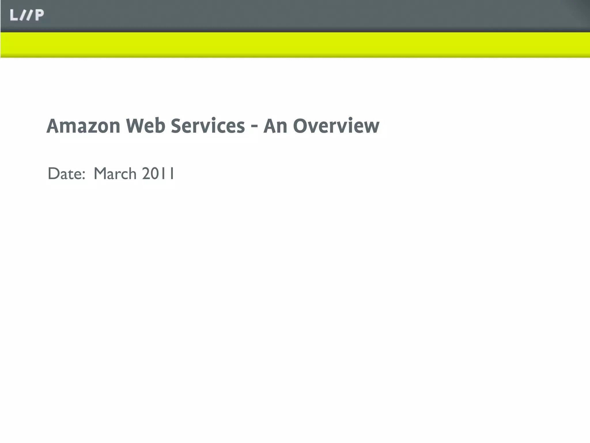 Amazon Web Services - An Overview | PPT