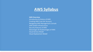 AWS Training Tutorial for Freshers | PPT