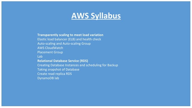 AWS Training Tutorial for Freshers | PPT