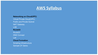 AWS Training Tutorial for Freshers | PPT