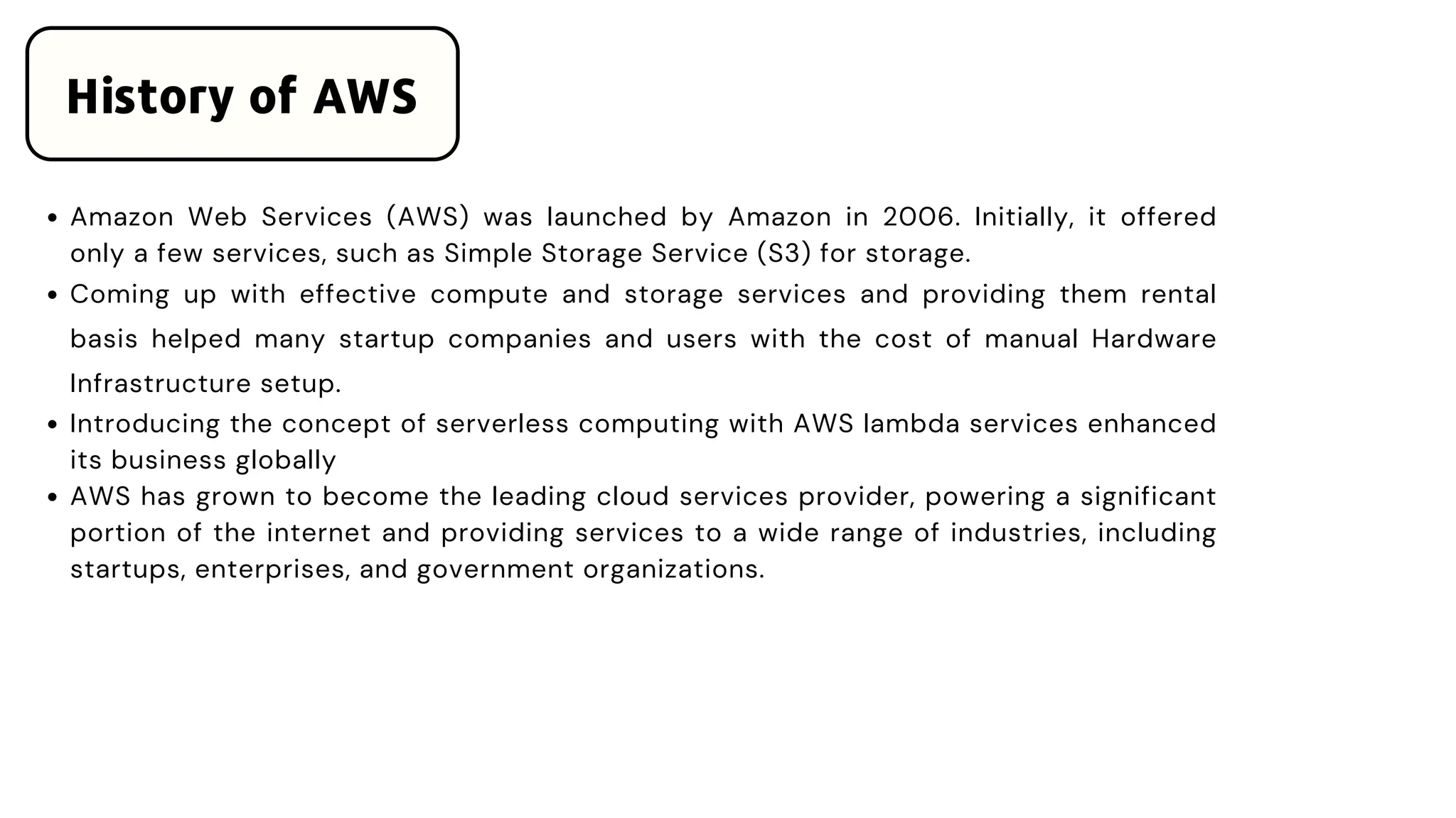 Presentation on Introduction to Amazon Web Services | PDF