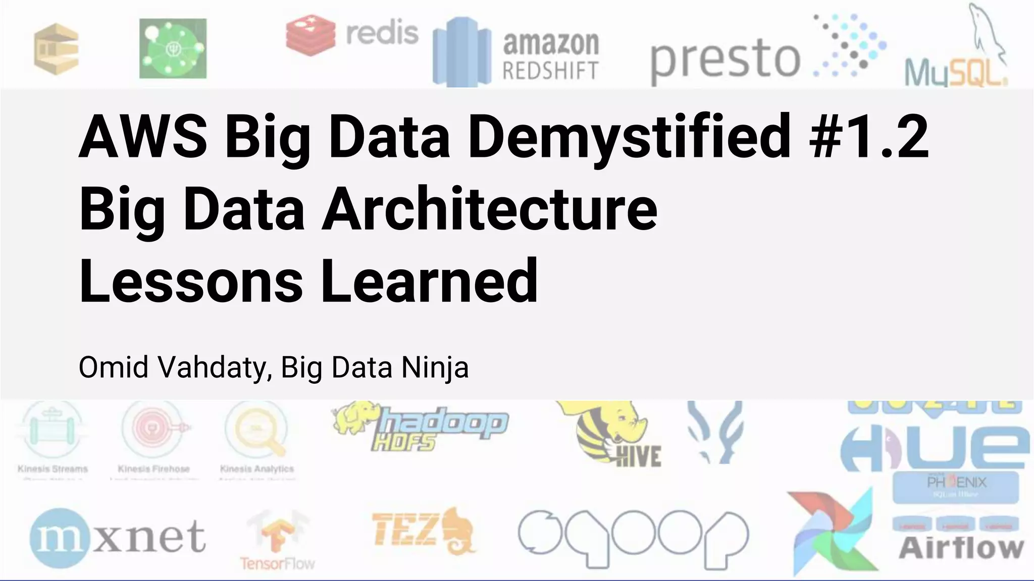 Aws Big Data Demystified 12 Big Data Architecture Lessons Learned Ppt