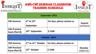 AWS CWI Training and Exam Schedule 2023 | PPT