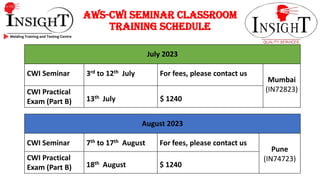 AWS CWI Training and Exam Schedule 2023 | PPT