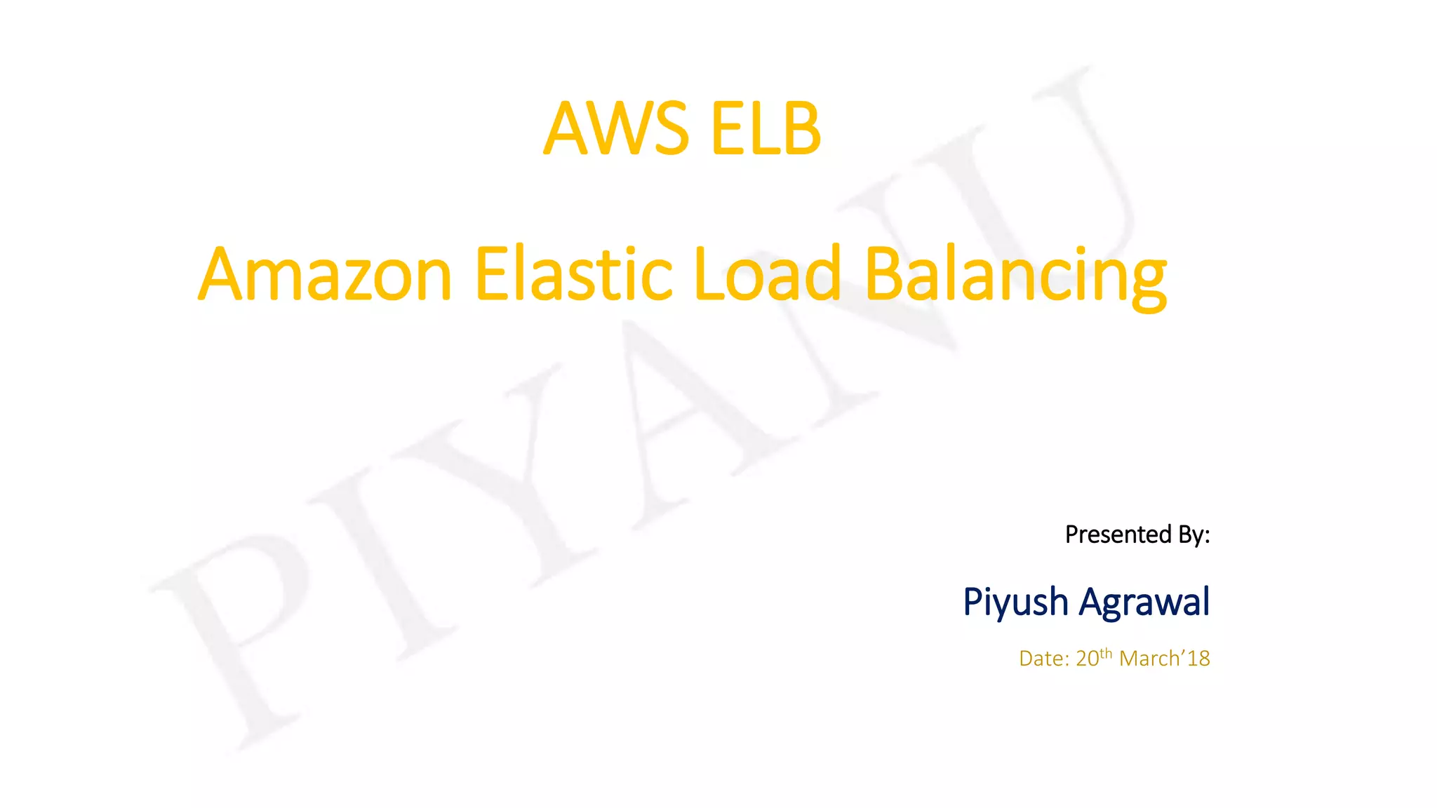 AWS ELB - Fundamentals | PPTX