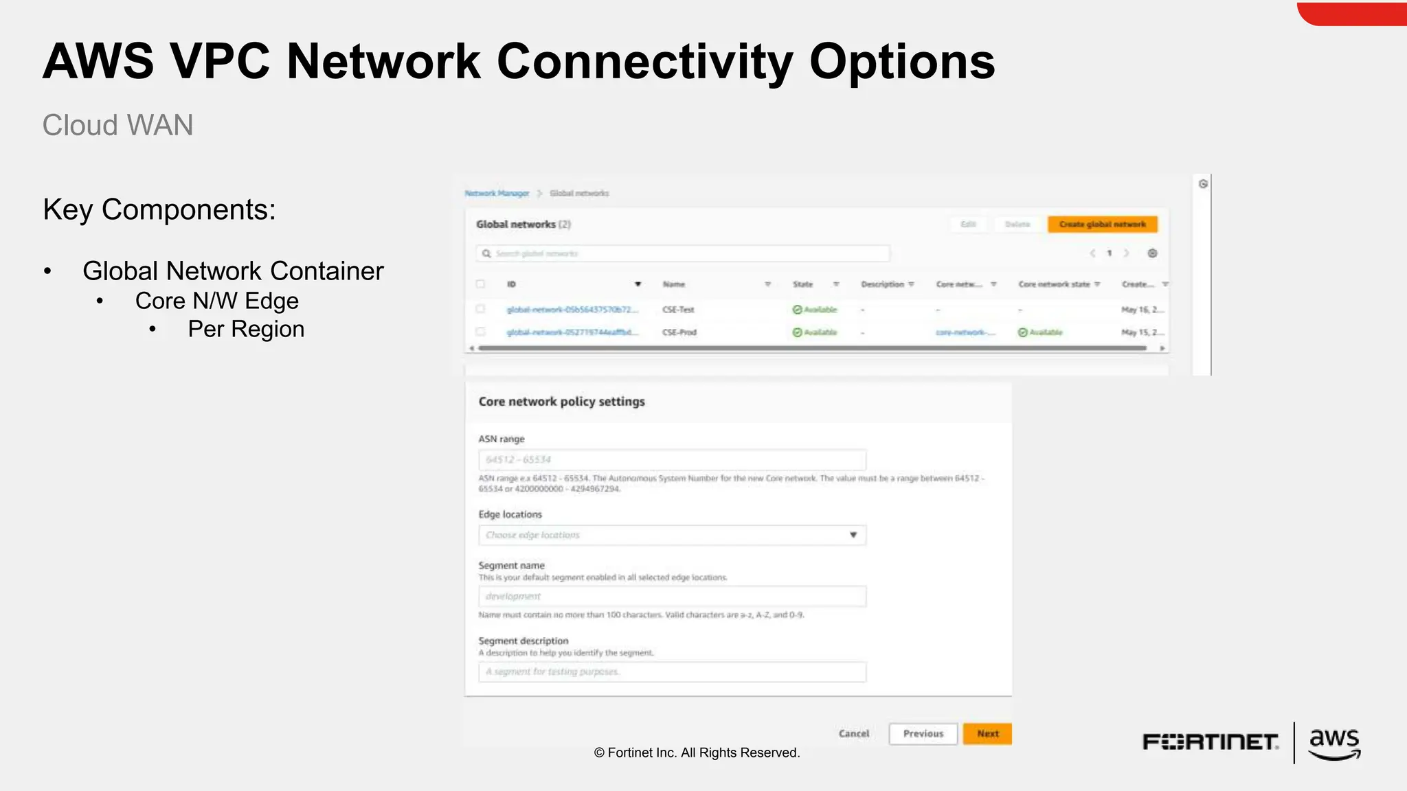 AWS Cloud WAN Intro and Fortinet Use Cases | PPTX