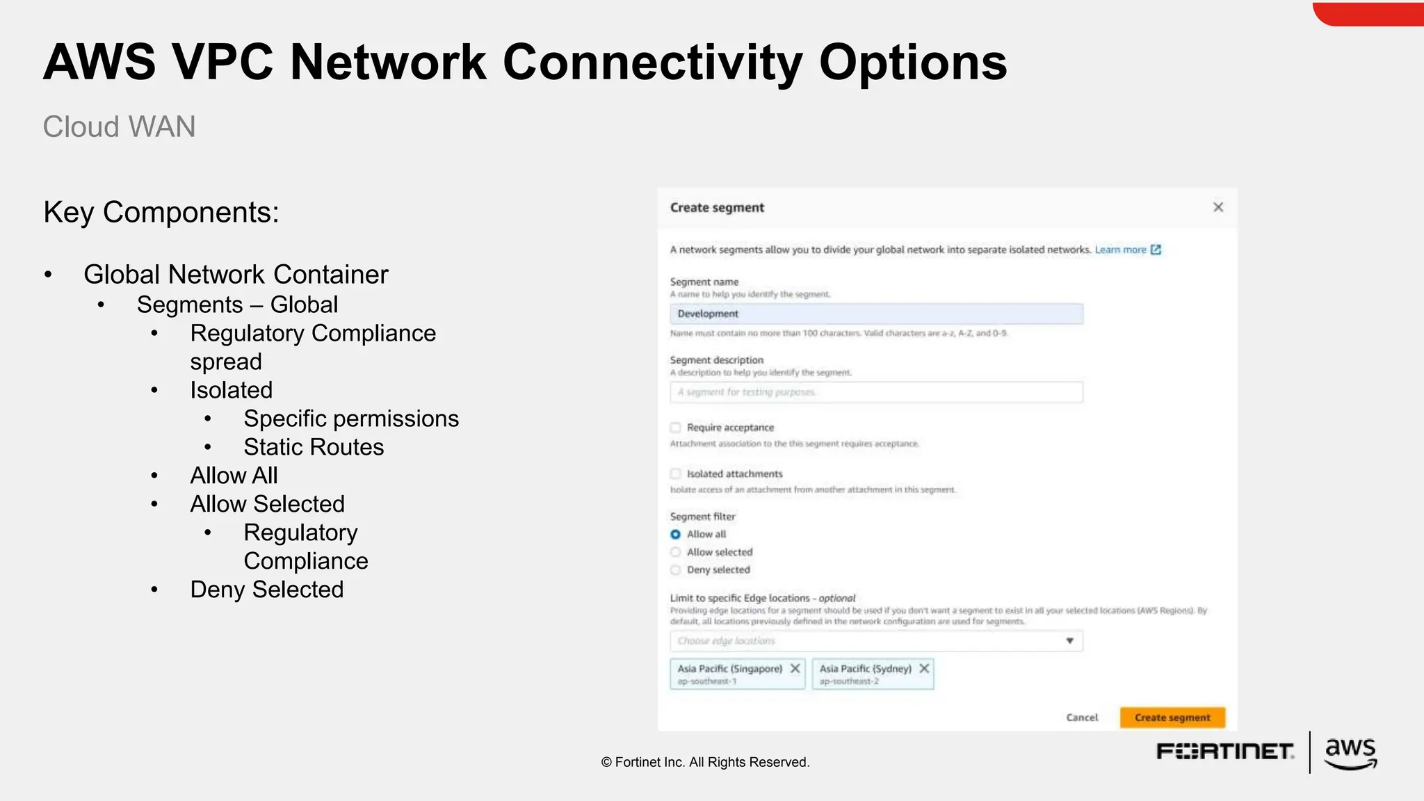 AWS Cloud WAN Intro and Fortinet Use Cases | PPTX