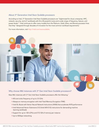 AWS EC2 M6i instances featuring 3rd Gen Intel Xeon Scalable processors offered better BERT ...