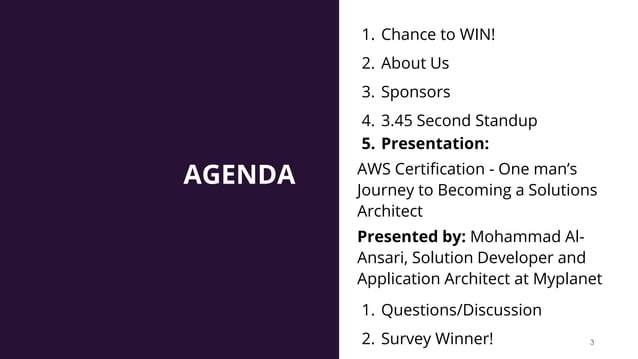 AWS Toronto User Group - One Man's Journey to AWS Solution Architect ...
