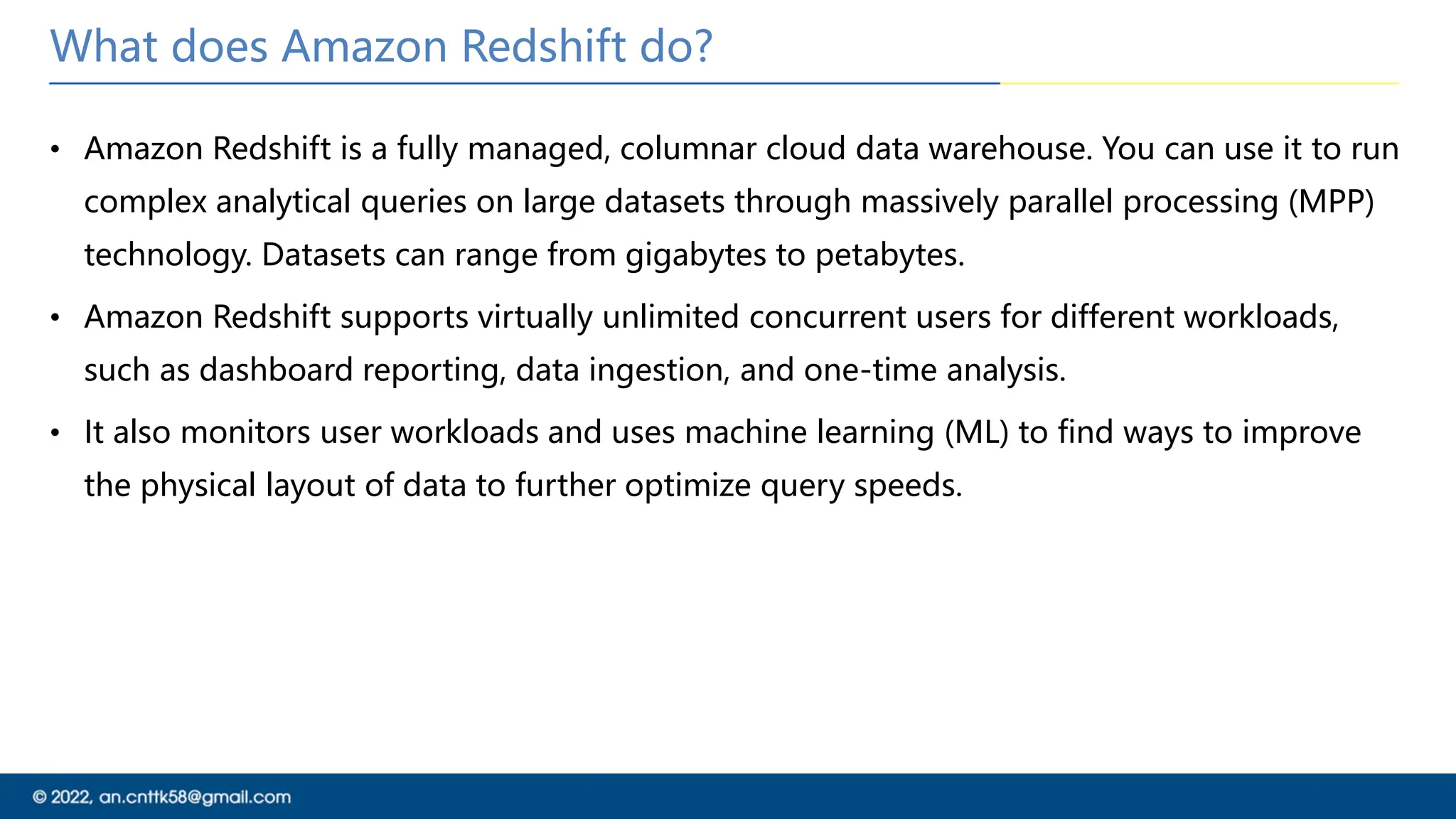 AWS-RedShift The Fundamental for beginner | PPTX