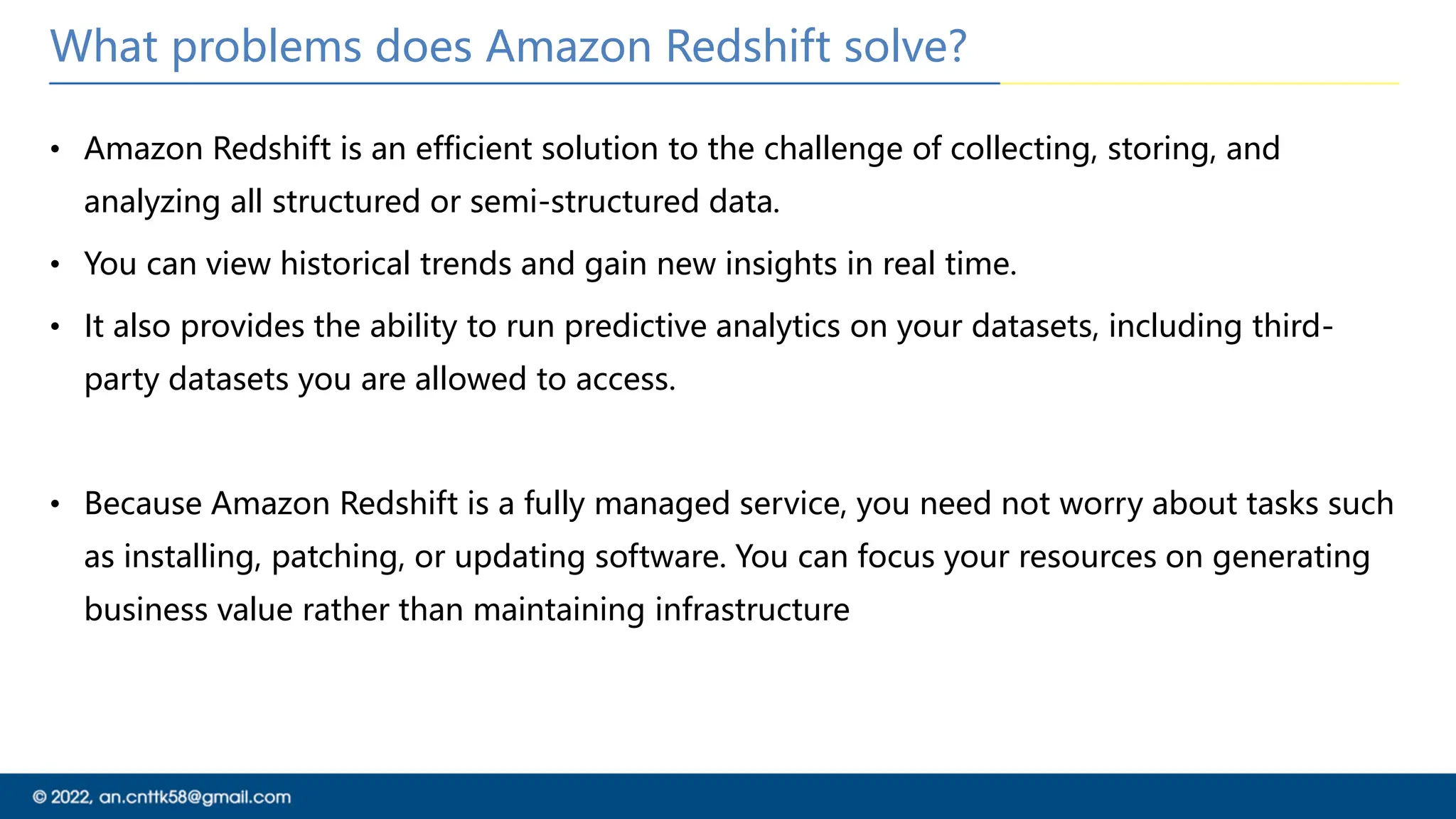 AWS-RedShift The Fundamental for beginner | PPTX