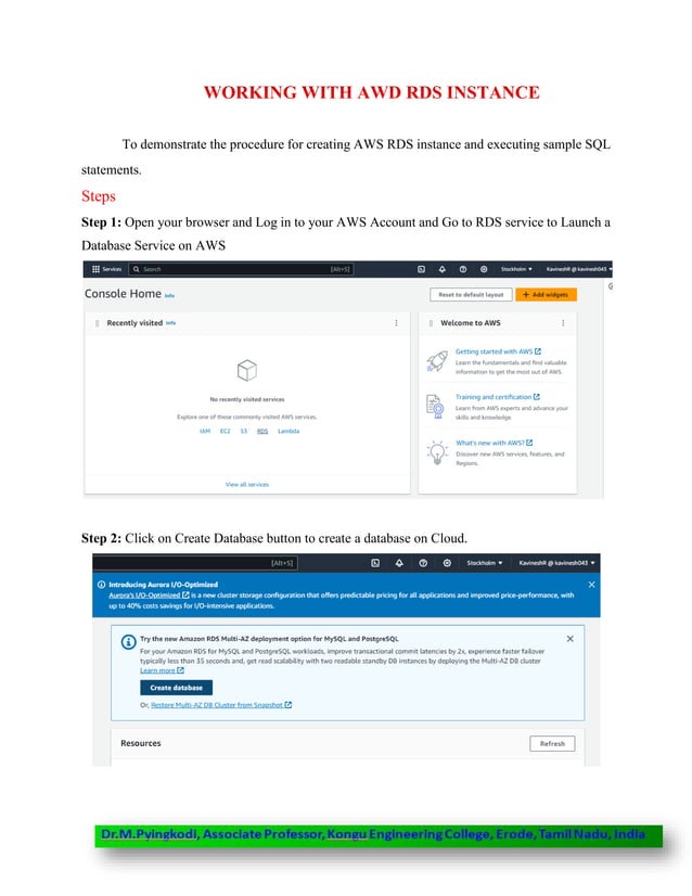 Working with AWS Relational Database Instances | PDF