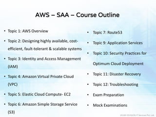AWS Solution Architect Associate Training Course| AWS Certification -ievision | PDF | Cloud ...