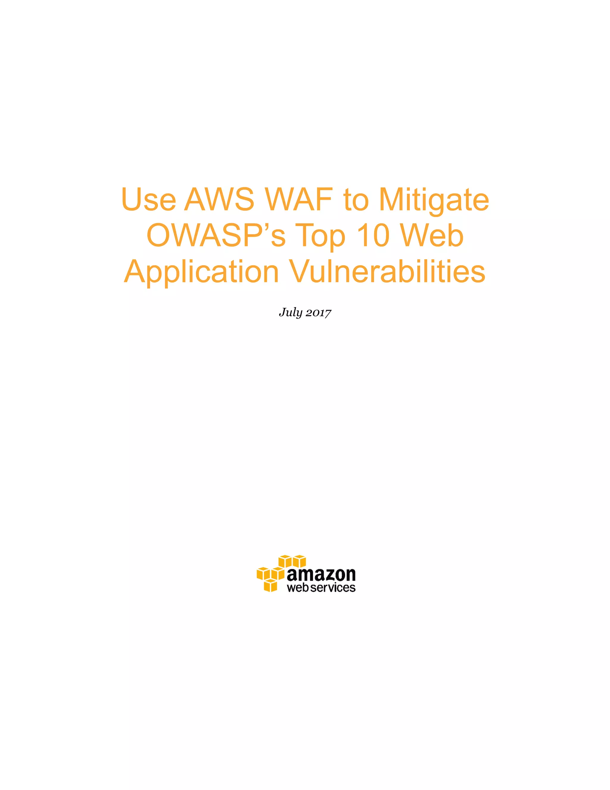 AWS WAF OWASP | PDF