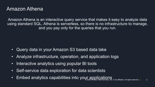 Consulta cualquier fuente de datos usando SQL con Amazon Athena y sus consultas federadas | PPTX