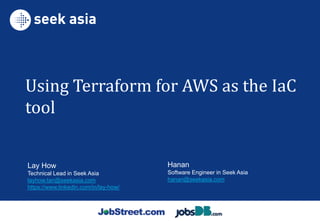 Using Terraform for AWS as the IaC tool | PPT